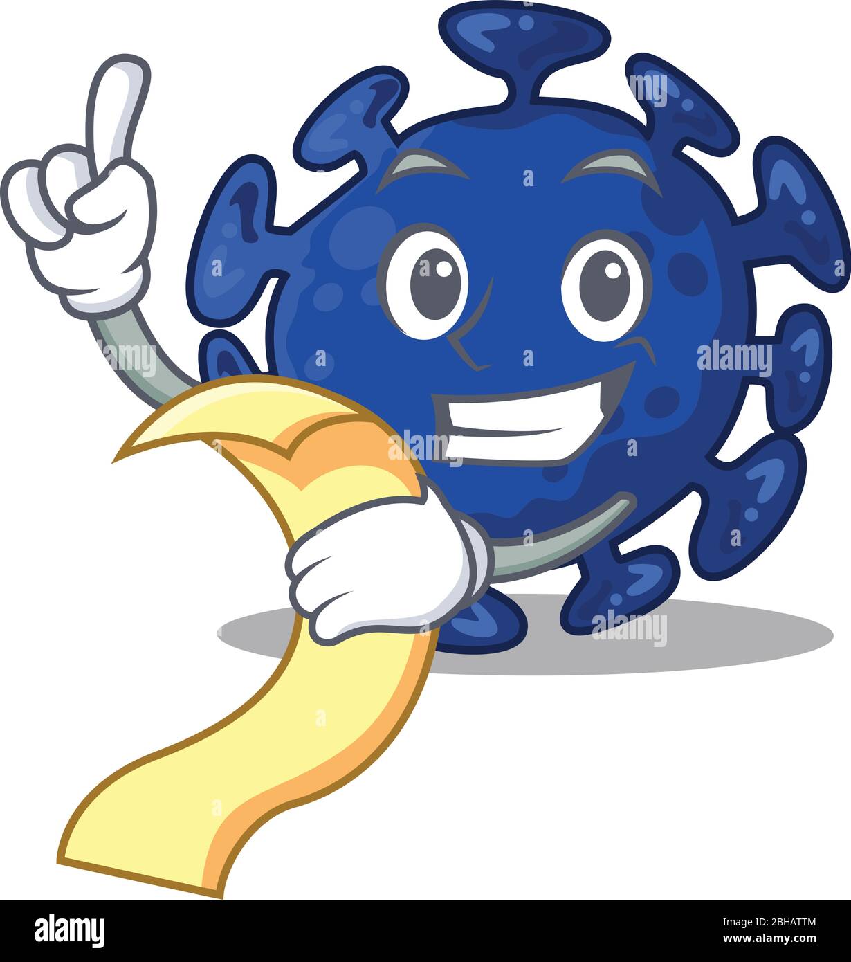 Streptococcus mascot character design with a menu on his hand Stock ...