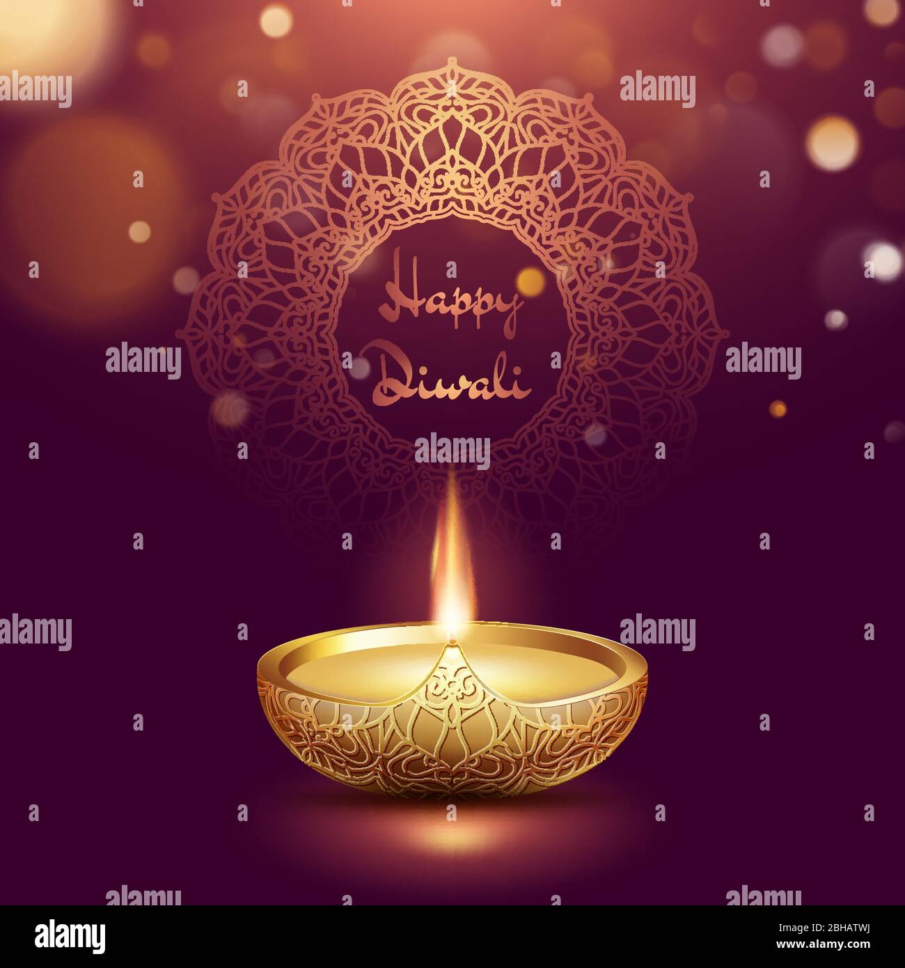 Happy diwali diya oil lamp template. Indian deepavali hindu festival of ...