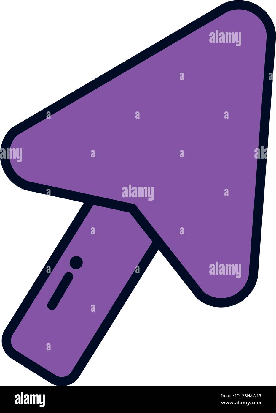 web cursor icon over white background, color line style, vector ...