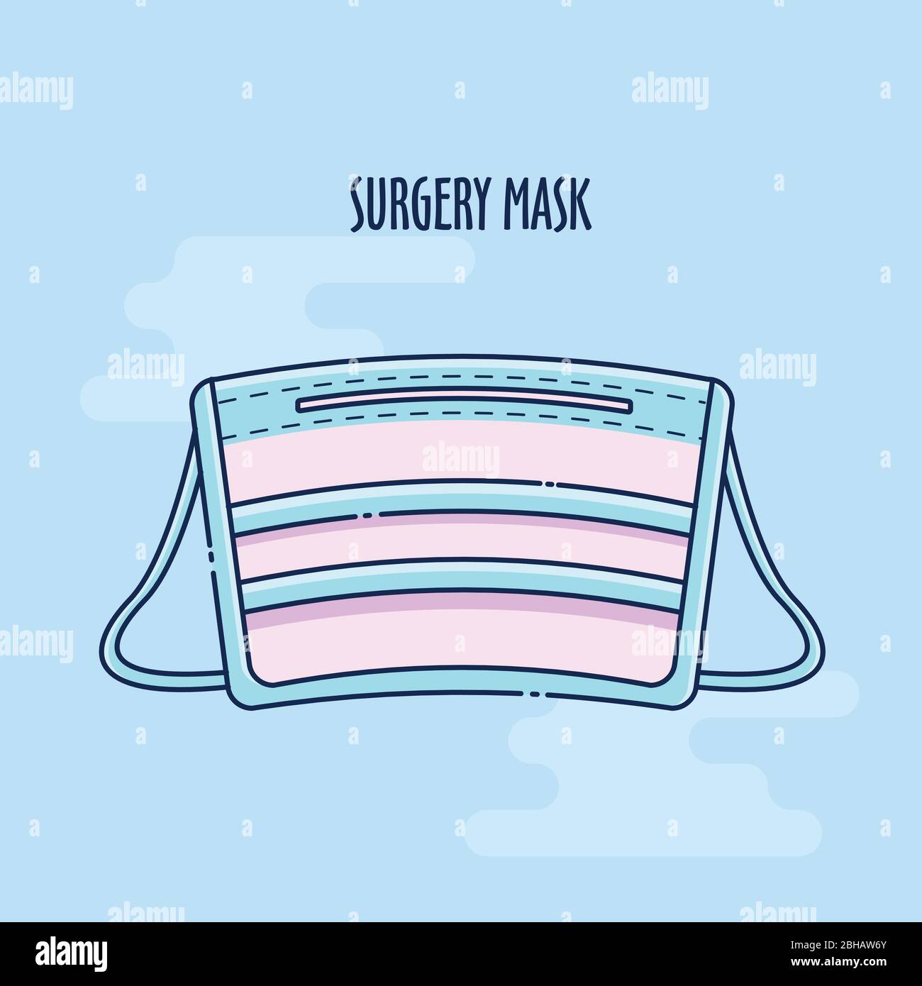 medical sugery mask flat icon set vector illustration Stock Vector ...
