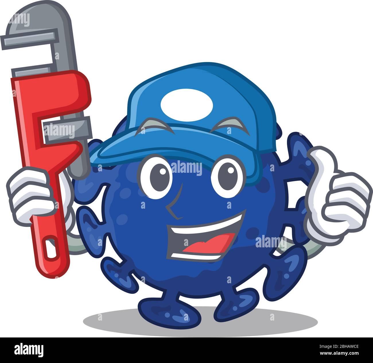 Streptococcus Smart Plumber cartoon character design with tool Stock ...