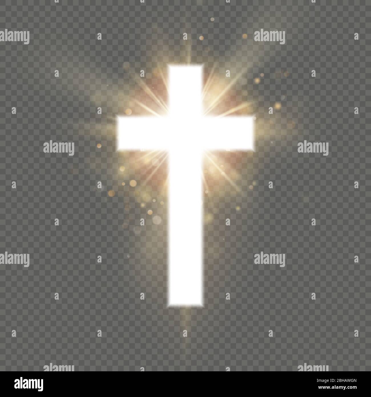 Shining white cross effect on transparent background. Shining saint ...