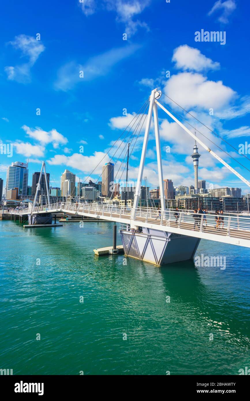Wynyard Quarter bridge, Auckland, North Island, New Zealand Stock Photo ...