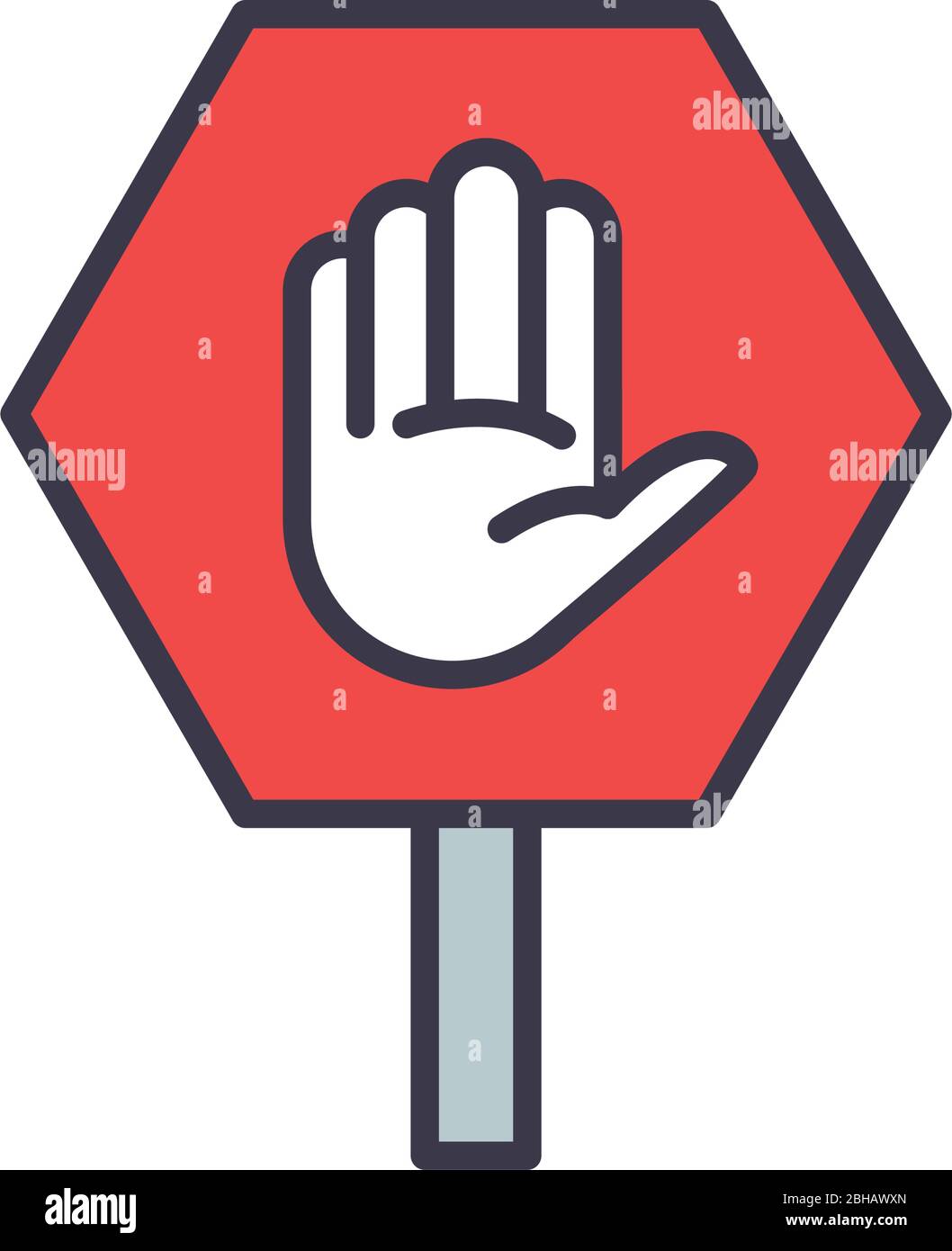 Stop board fill style icon design of Construction working maintenance ...
