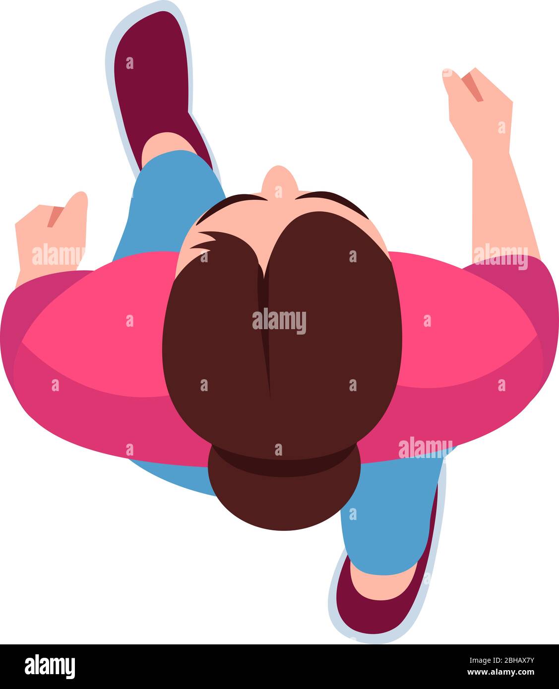 Woman walking forward semi flat RGB color vector illustration Stock ...