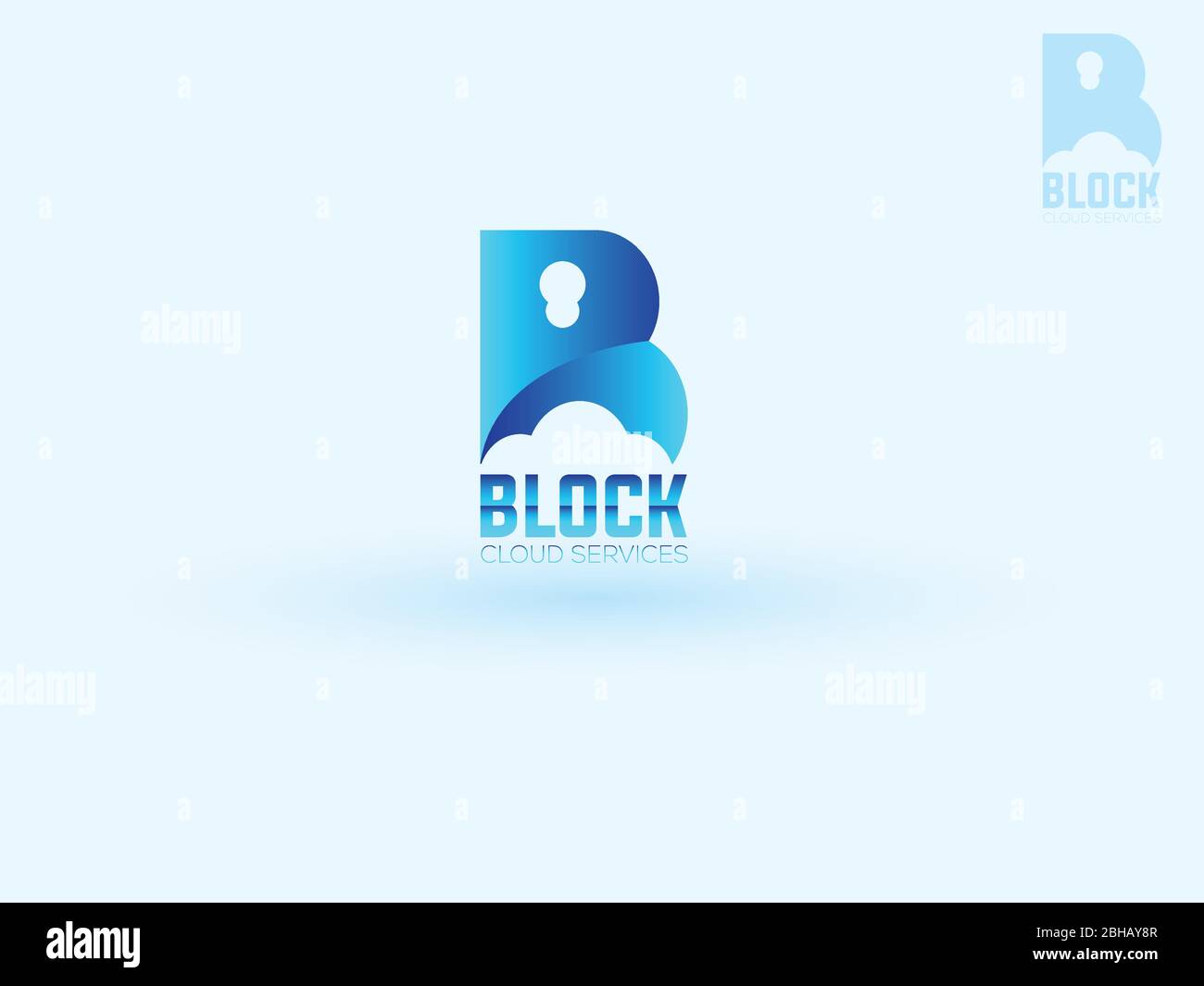 b logo cloud services lock block Stock Vector Image & Art - Alamy