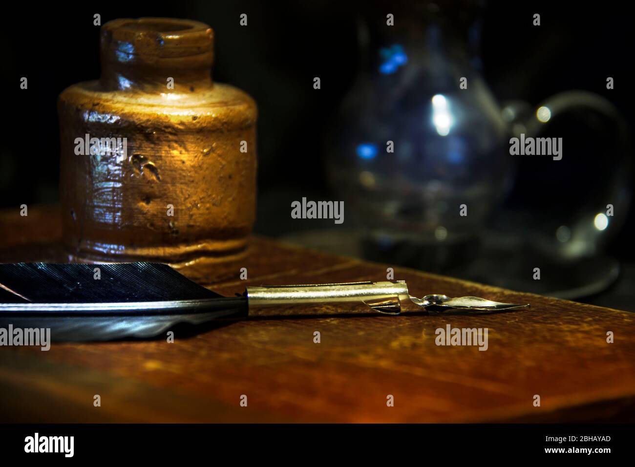 Vintage background. Old fashioned items on a table Stock Photo - Alamy