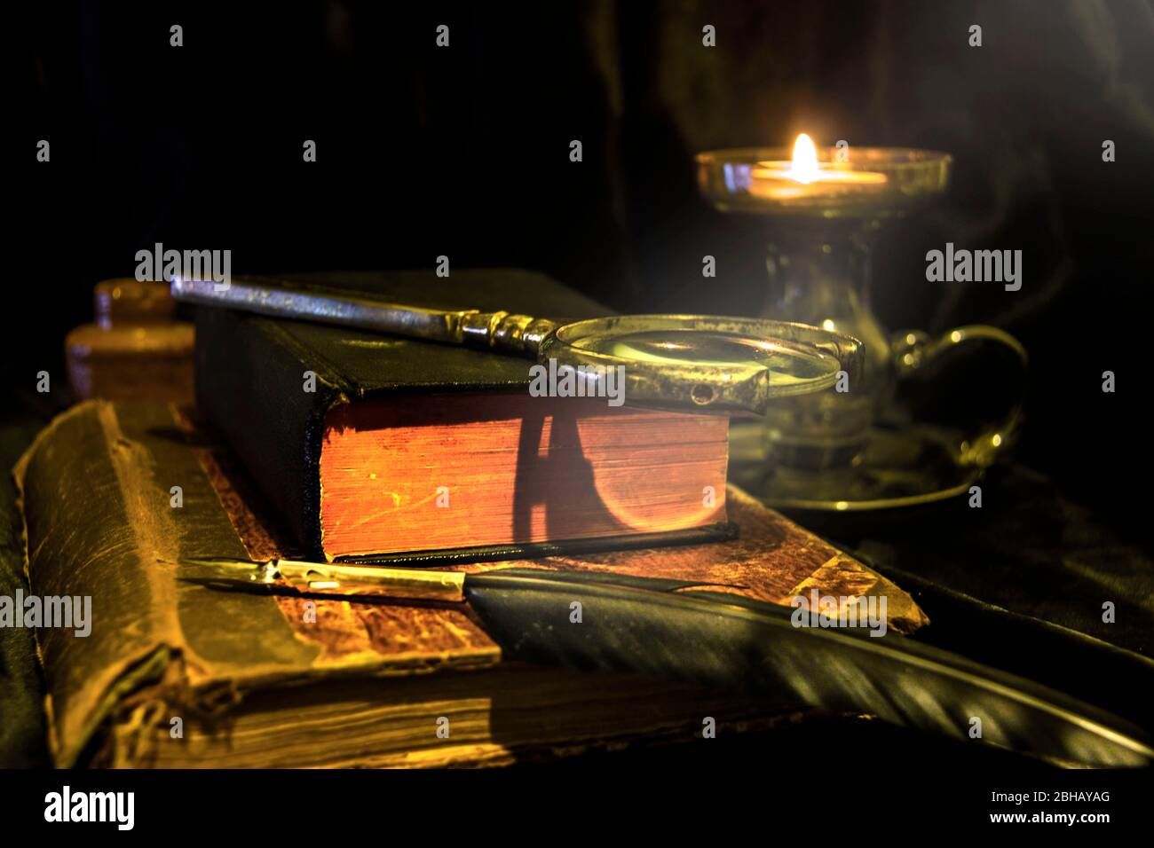 Vintage background. Old fashioned items on a table Stock Photo - Alamy