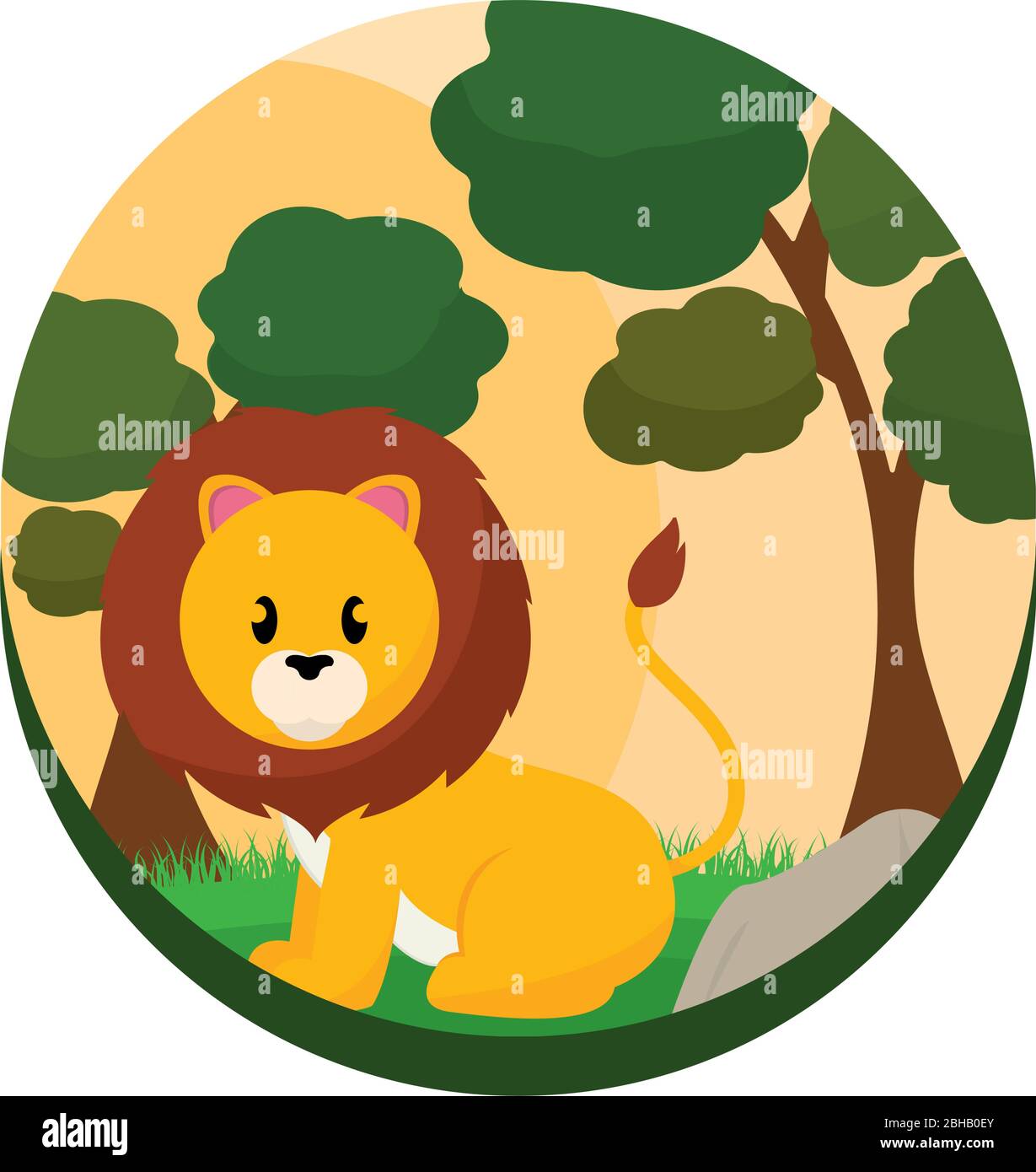 Cute lion cartoon Stock Vector Image & Art - Alamy