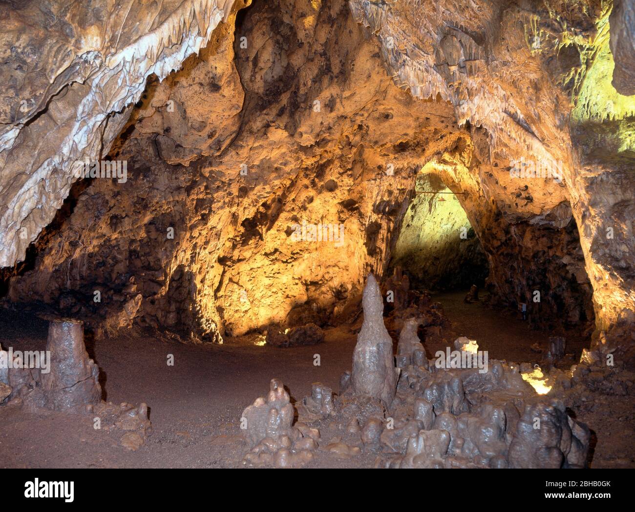 Germany, Baden-Württemberg, Giengen-Hürben, stalactites, refectory of ...