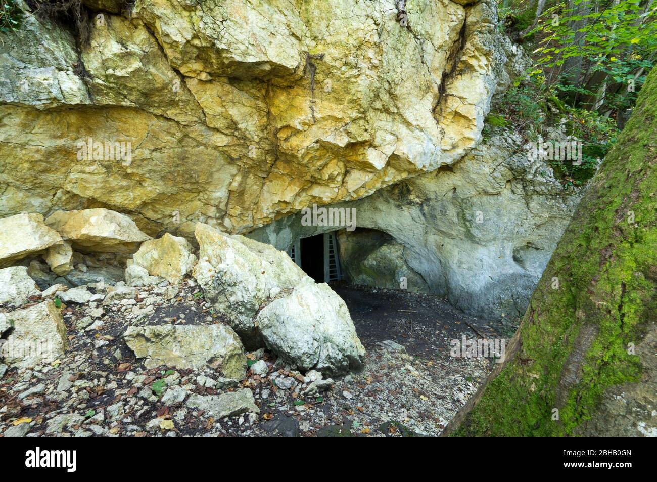 Germany, Baden-Wuerttemberg, Bad Urach - Wittlingen, rockfall at the ...