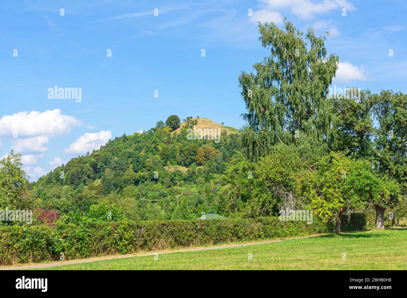 Germany, Baden-Württemberg, Pfullingen, the 602 m high Georgenberg ...