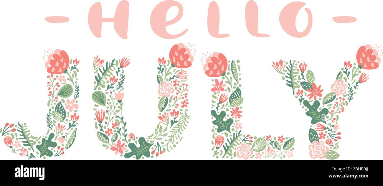 Hello july Stock Vector Images - Alamy