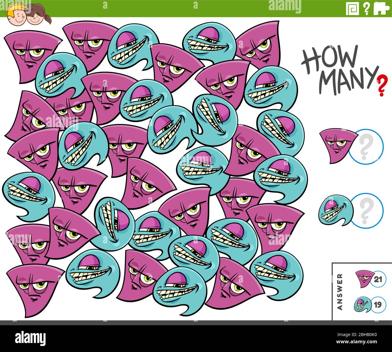 Illustration of Educational Counting Task for Children with Monsters ...