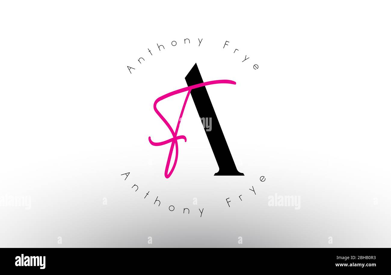 Letter AF signature minimalistic monogram vector logo. Simple AF Icon ...