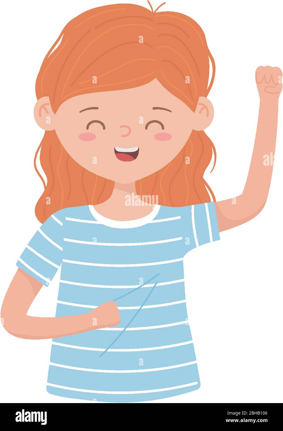 young woman waving hand character cartoon isolated icon white ...