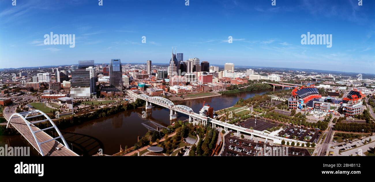 Aerial view of city, Nashville, Tennessee, USA Stock Photo - Alamy