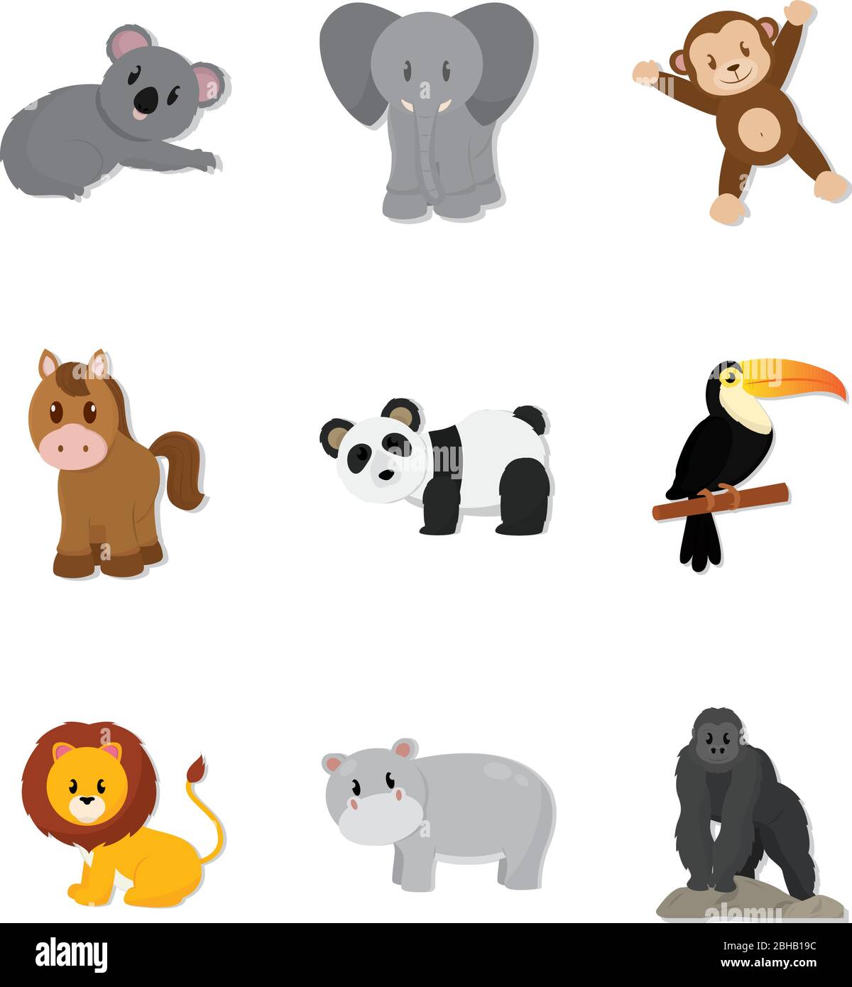 Set of zoo and farm animals Stock Vector Image & Art - Alamy