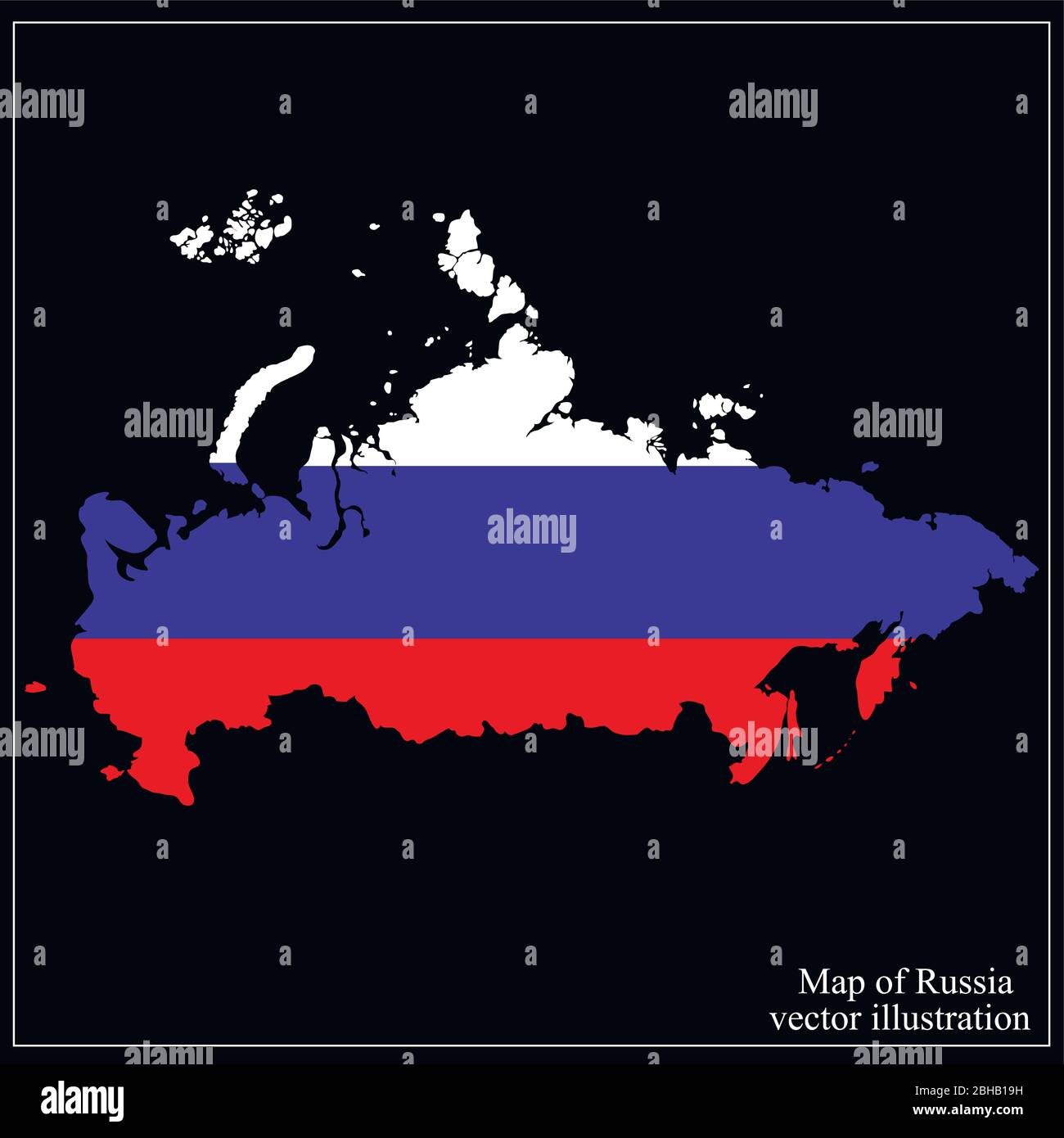 Bright Map of Russia. Map of Russia graphic illustration. Vector Stock ...