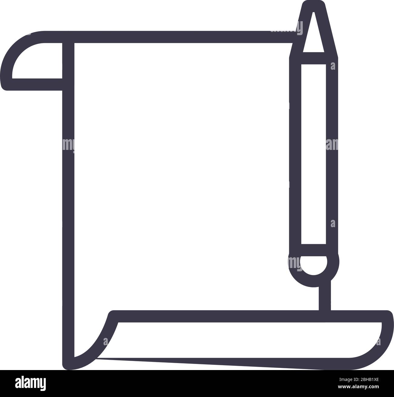 Document and pen line style icon design, Data archive storage organize business office and ...