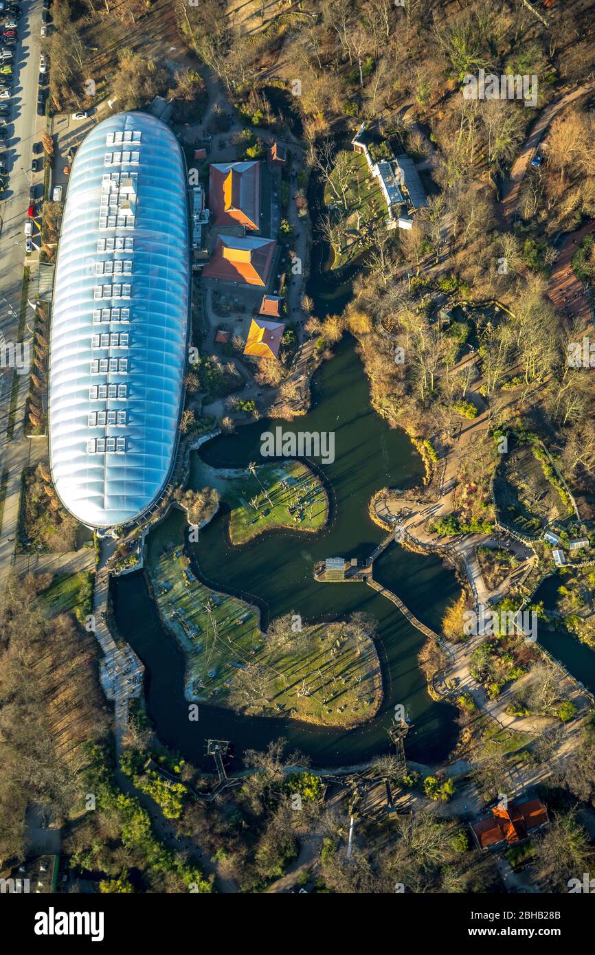 Aerial view, tented dome, glasshouse, ZOOM adventure world, Bleckstraße ...