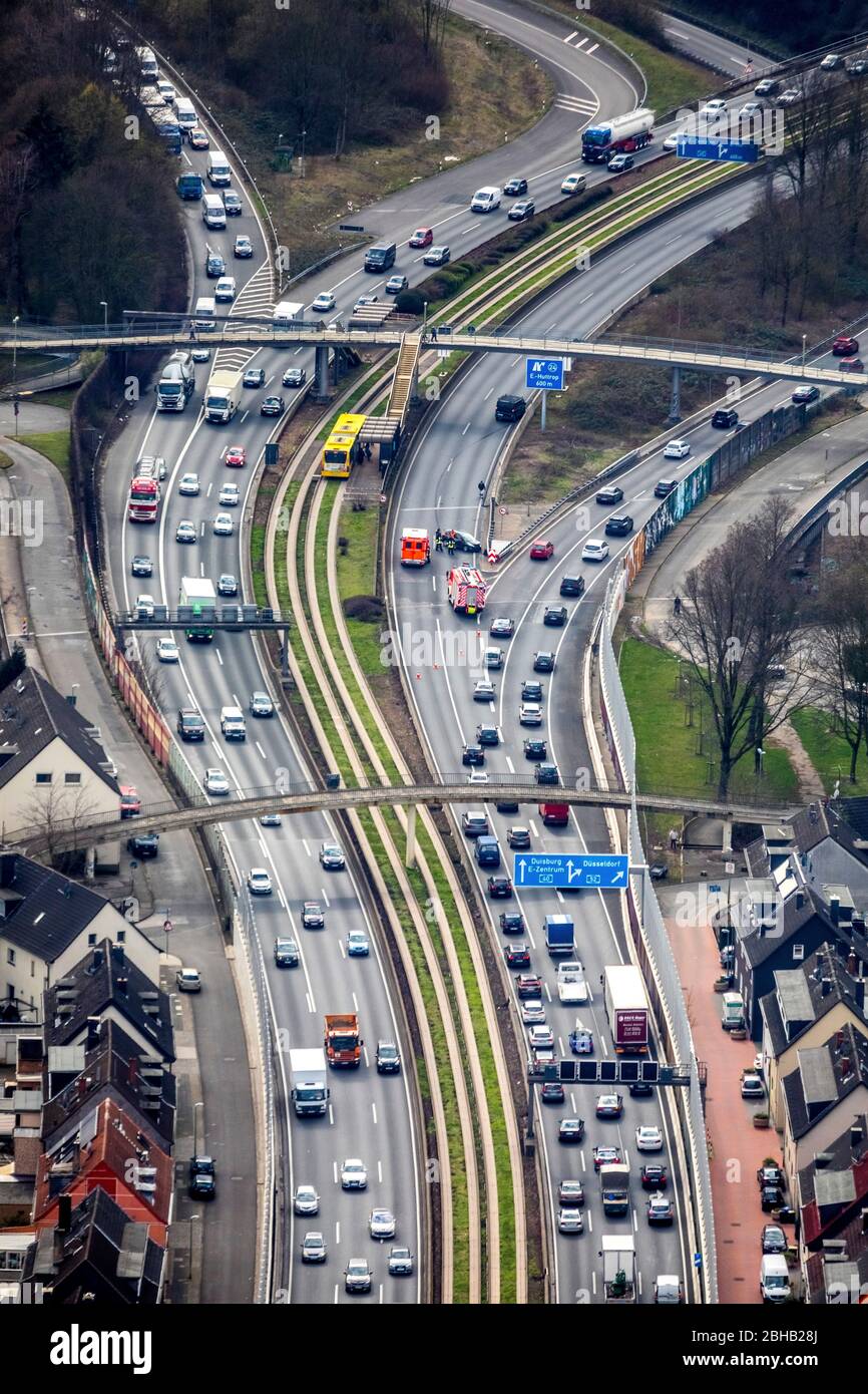 Traffic jam on the a40 near essen kray hi-res stock photography and ...