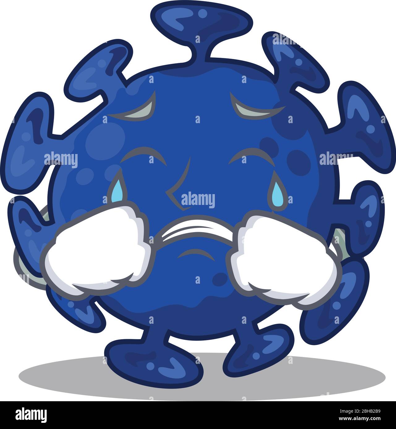 Cartoon character design of streptococcus with a crying face. Vector ...