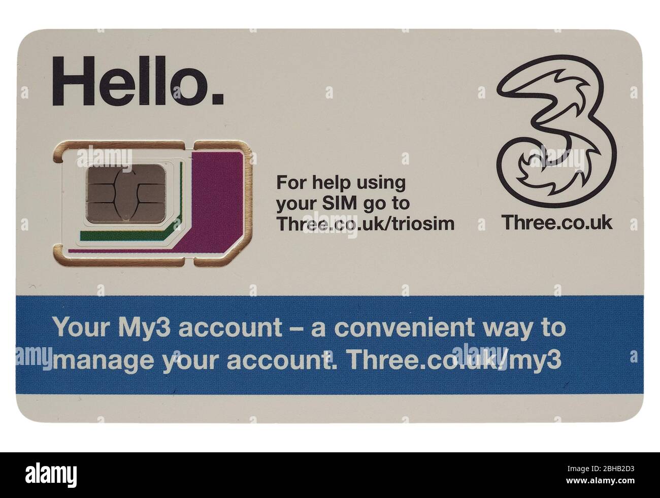 LONDON, UK - CIRCA APRIL 2020: Three sim card isolated over white ...