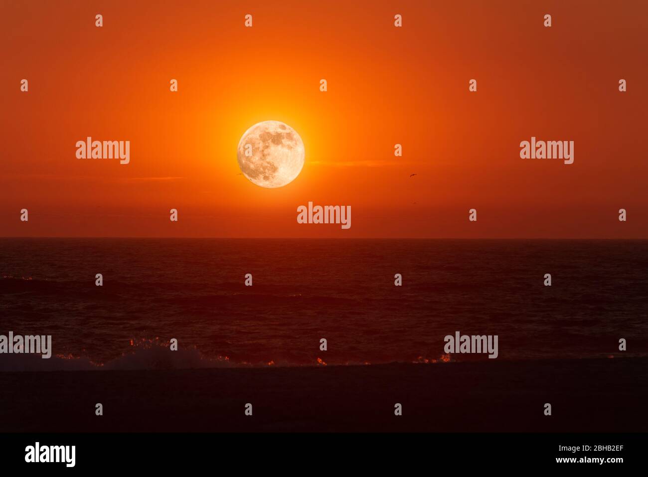 Sunset horizon moon hi-res stock photography and images - Alamy