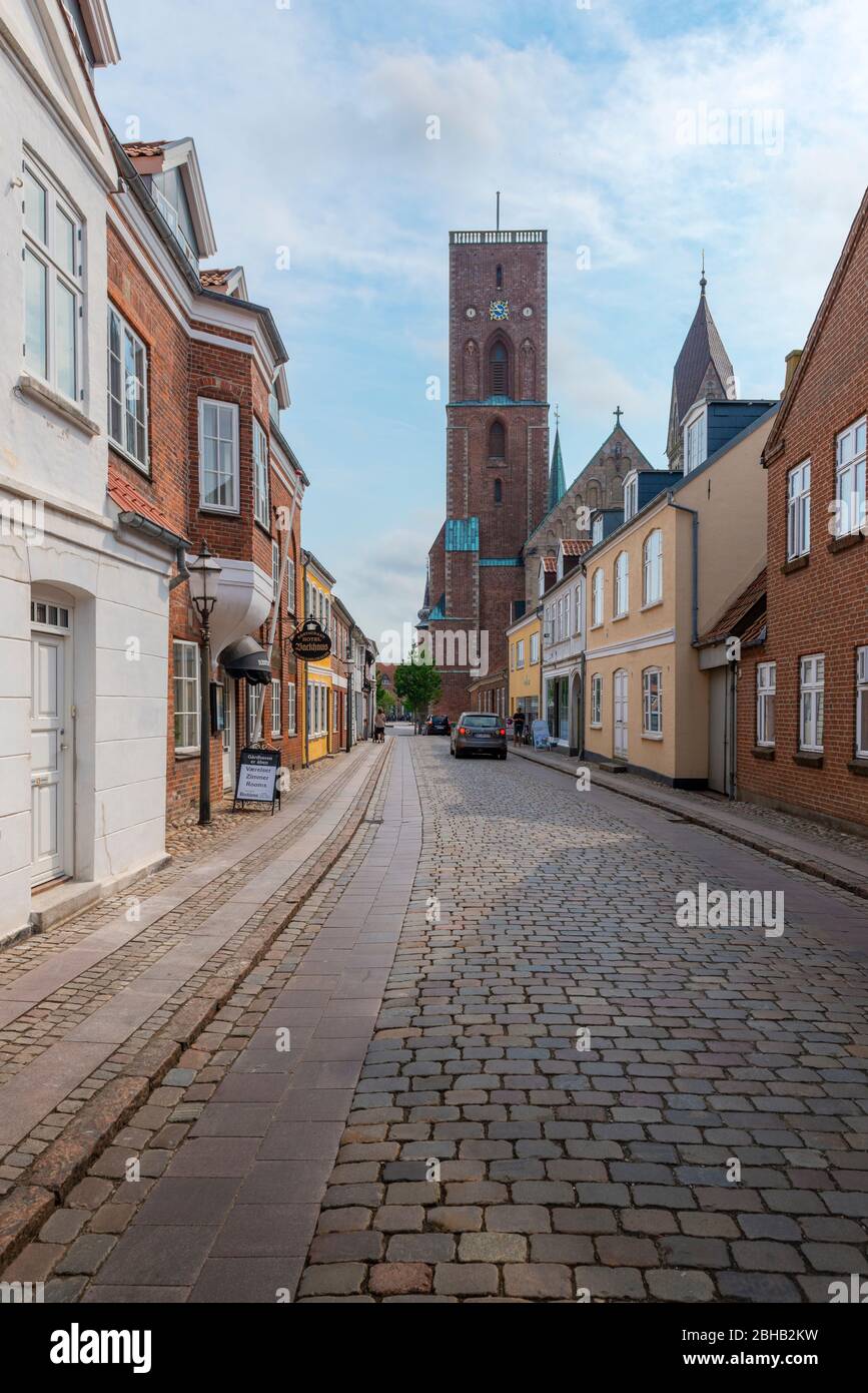 Denmark, Jutland, Ribe (oldest city of Denmark), street scene in the ...