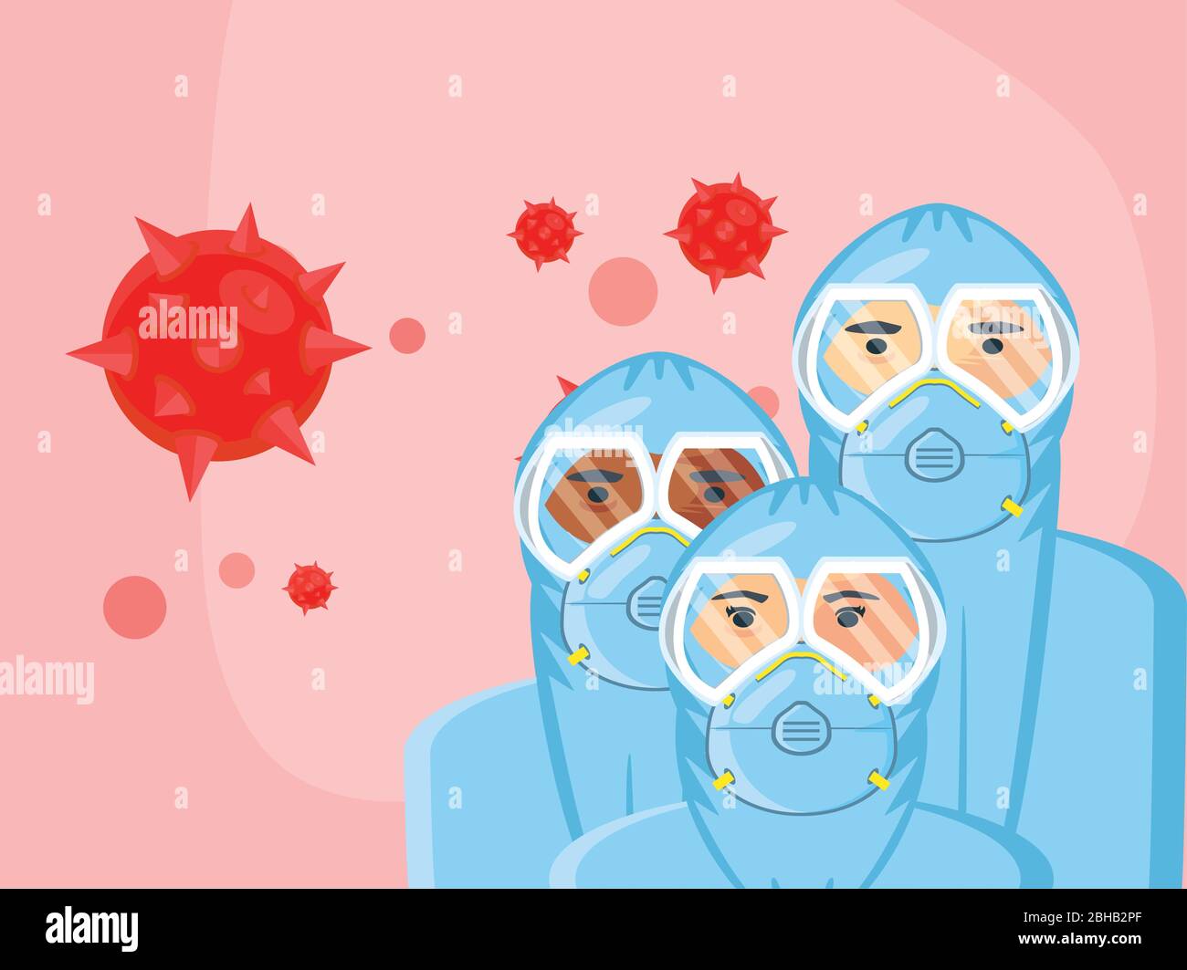 men with wearing protective uniform, prevention of coronavirus ...