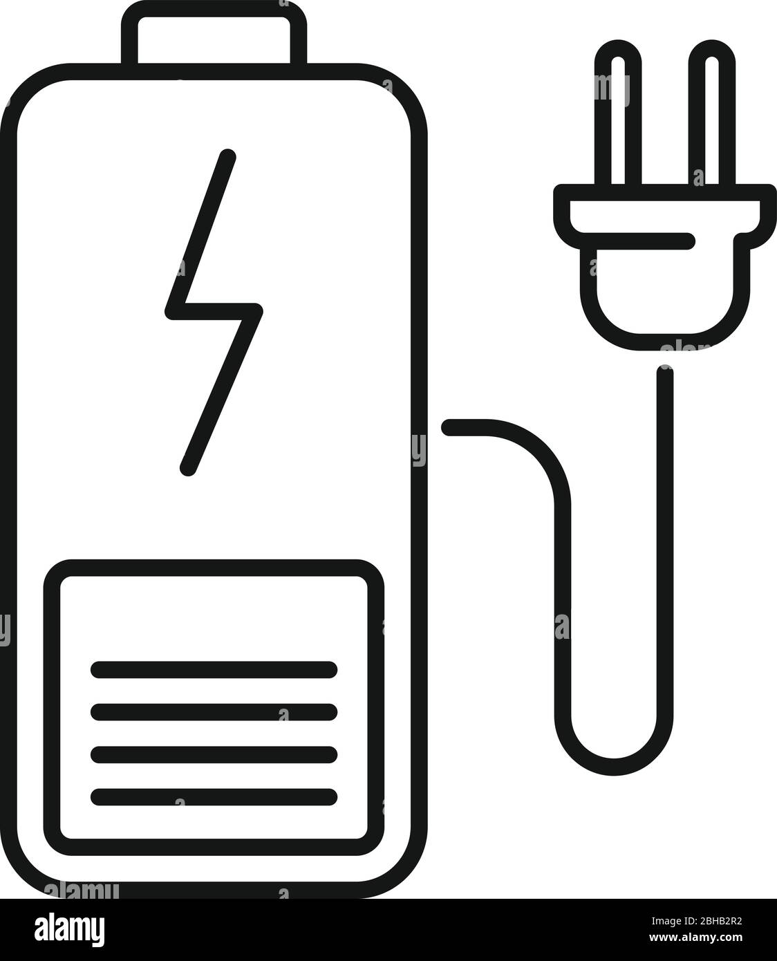 Plug charging battery icon. Outline plug charging battery vector icon ...