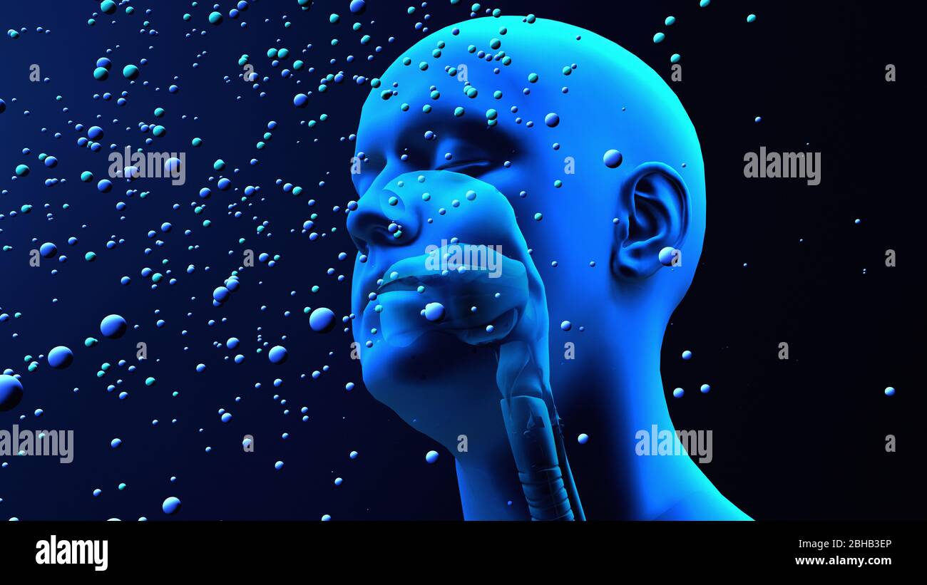 Sneezing virus droplets hi-res stock photography and images - Alamy