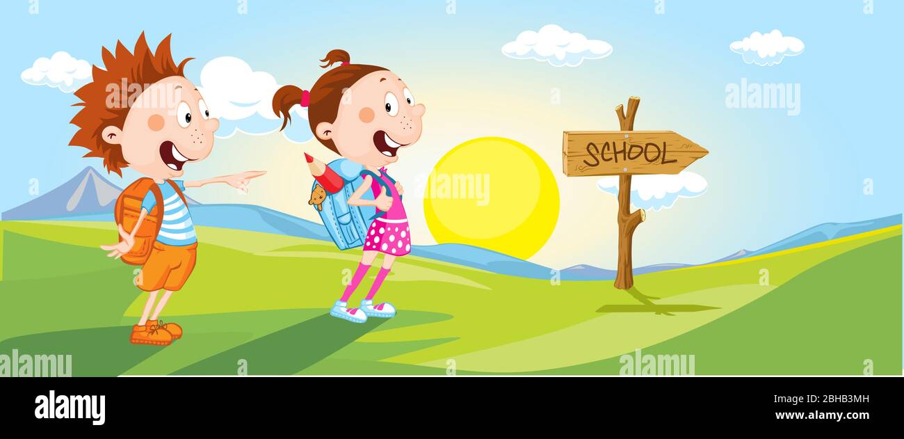 student go to school vector illustration Stock Vector Image & Art - Alamy