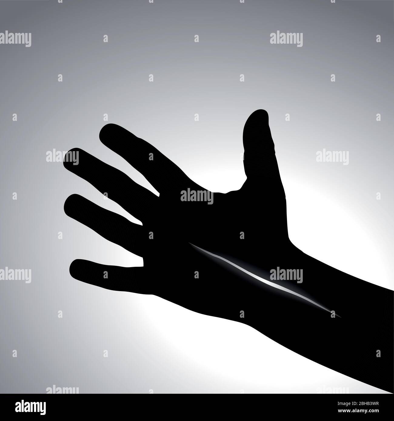 Injured hand. Transparent cut, concept of despair, suicide, death Stock ...