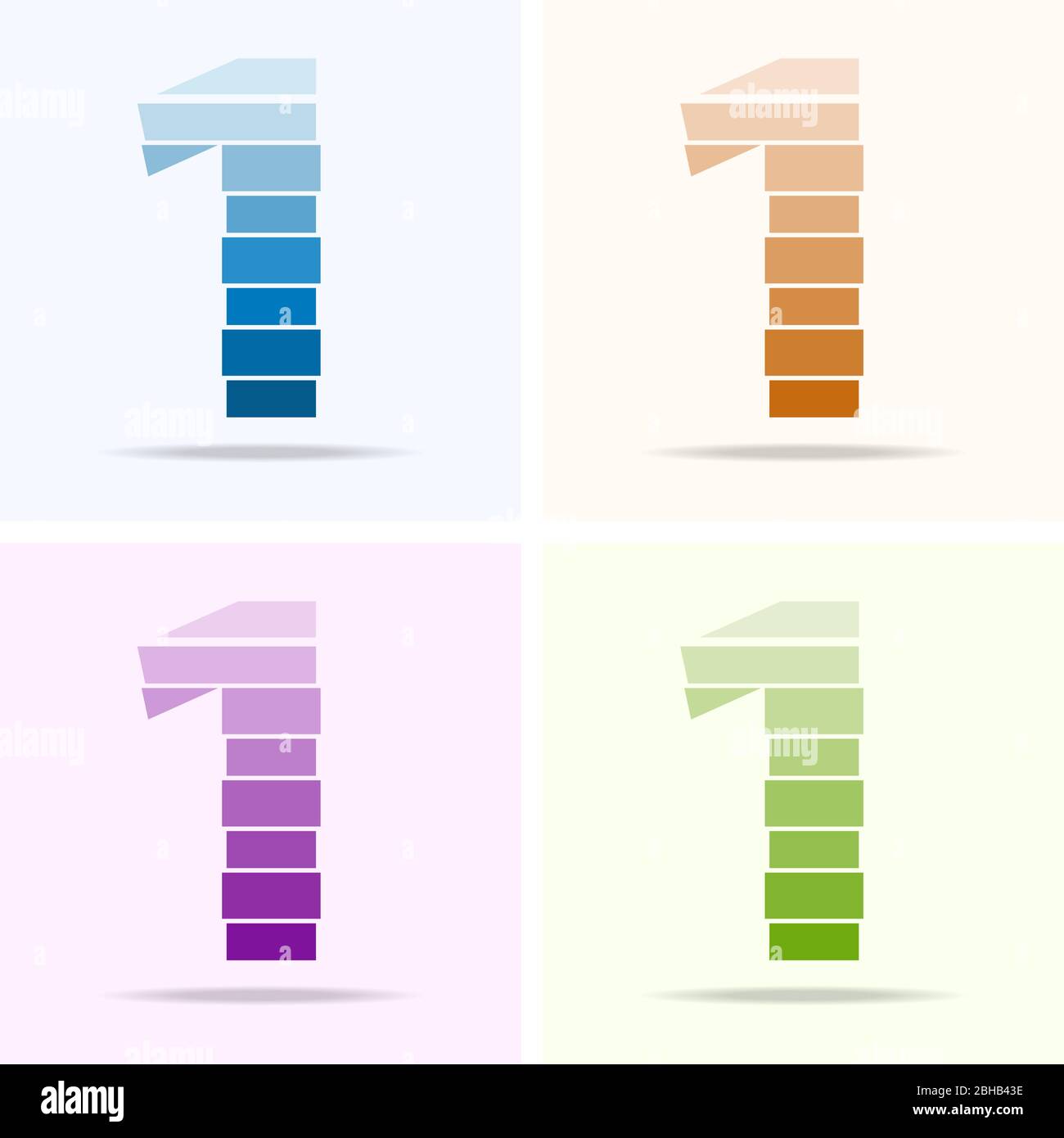 Number 1 logo set, modern emblem, desing element template. Number ...