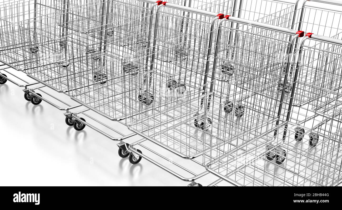 Shopping carts - 3D illustration Stock Photo - Alamy