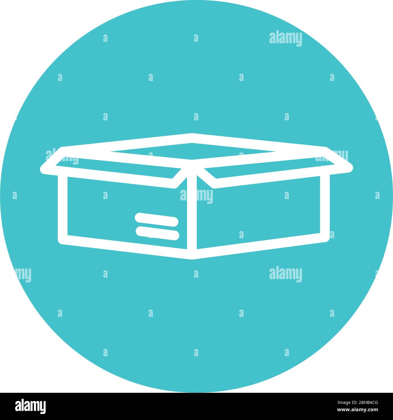 opened box icon over white background, block line style, vector ...