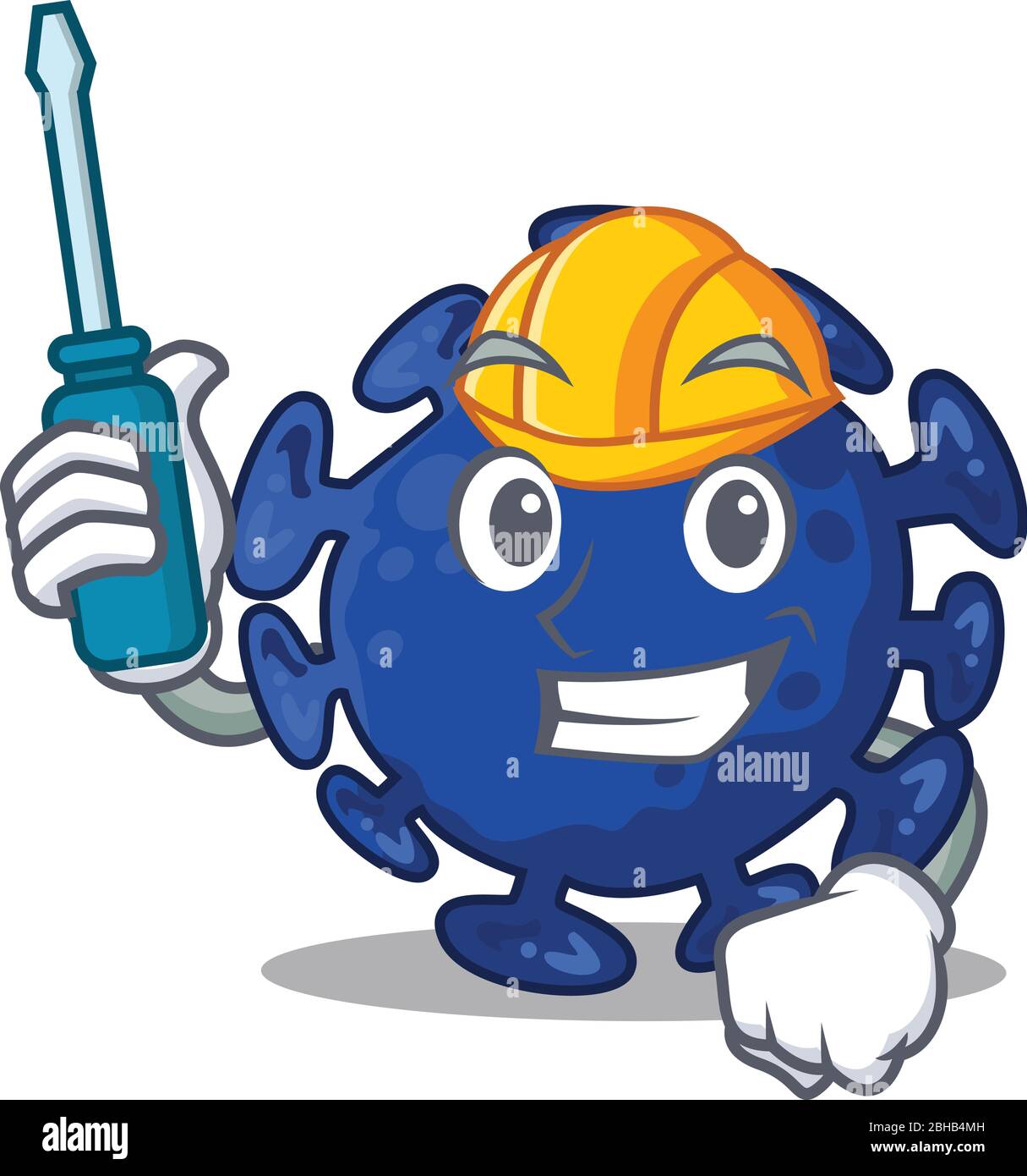 cartoon character of streptococcus worked as an automotive. Vector ...