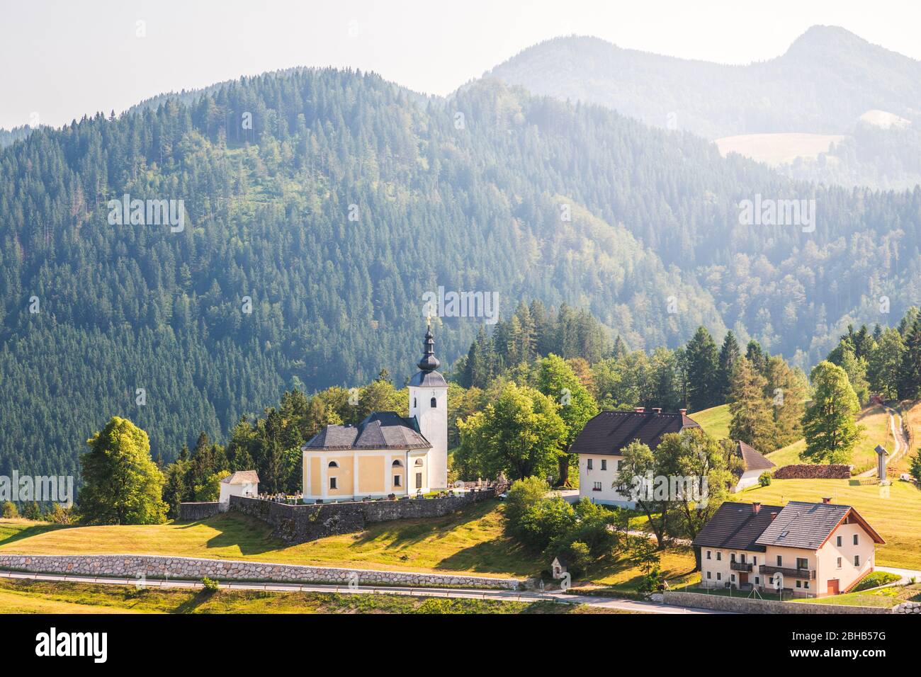 Church of St. Nicholas in the slovenian village of Spodnja Sorica ...