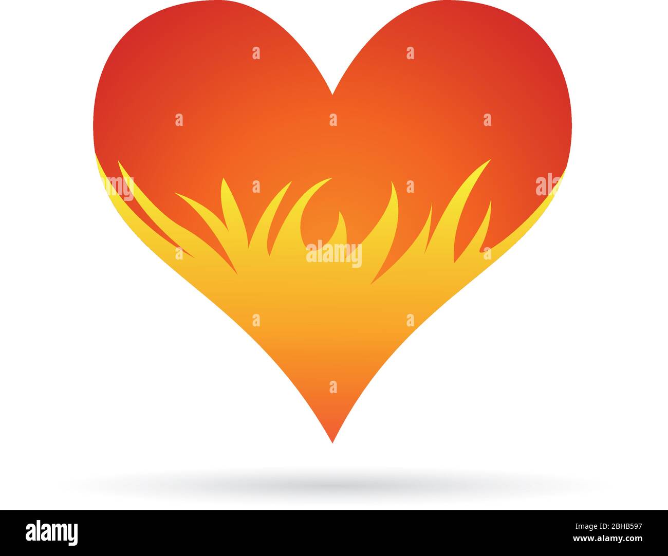 Simple vector icon of red heart and fire Stock Vector Image & Art - Alamy