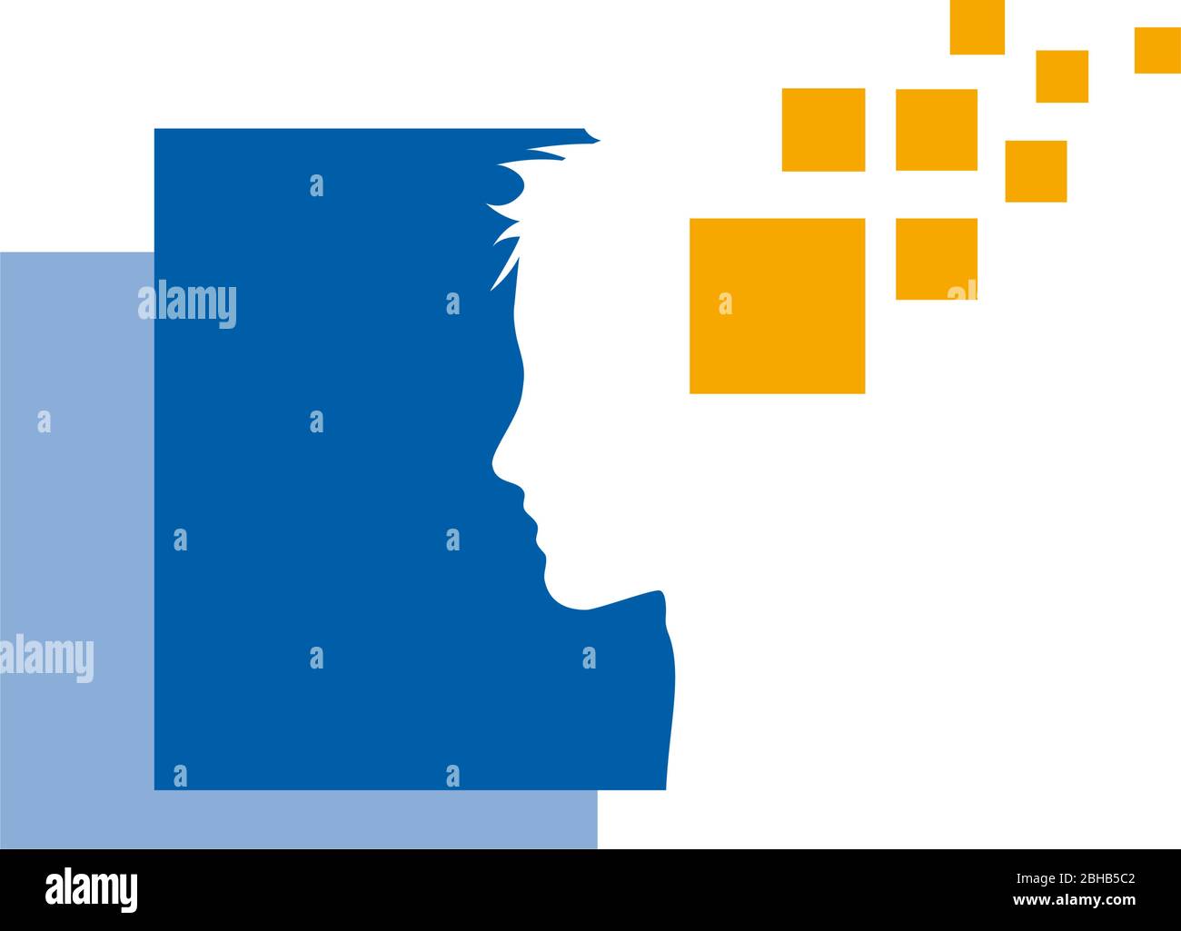 Vector sign digital generation, human head and pixel Stock Vector Image ...