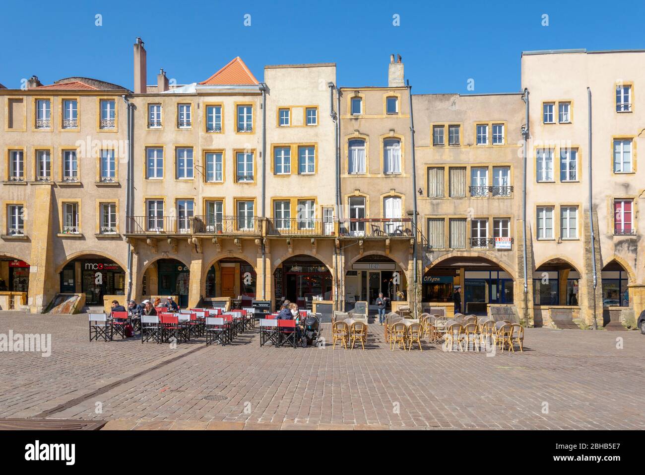 France, Lorraine, Metz, arcades on Place St-Louis Stock Photo - Alamy