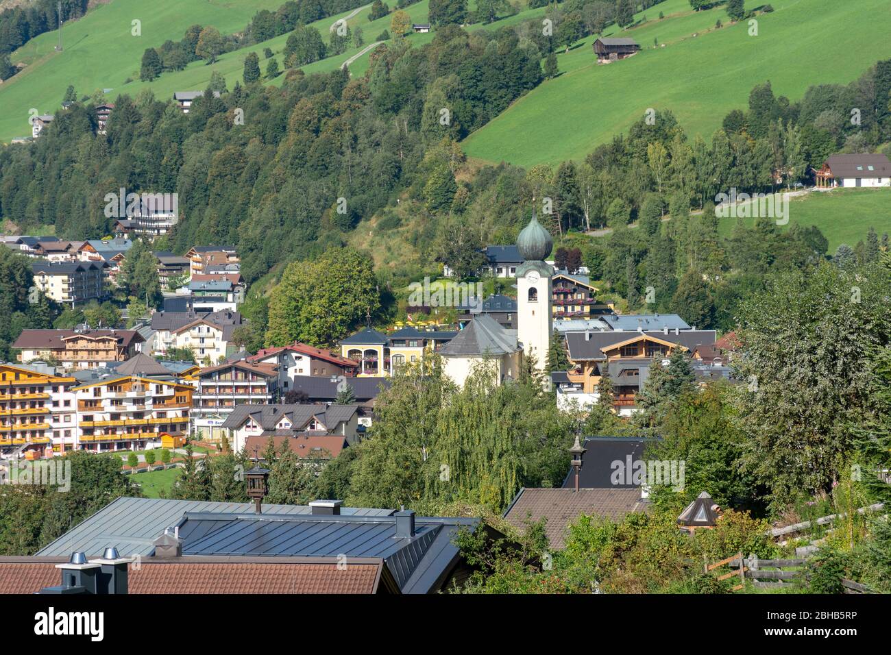Austria, Saalbach-Hinterglemm, view of the village Stock Photo - Alamy