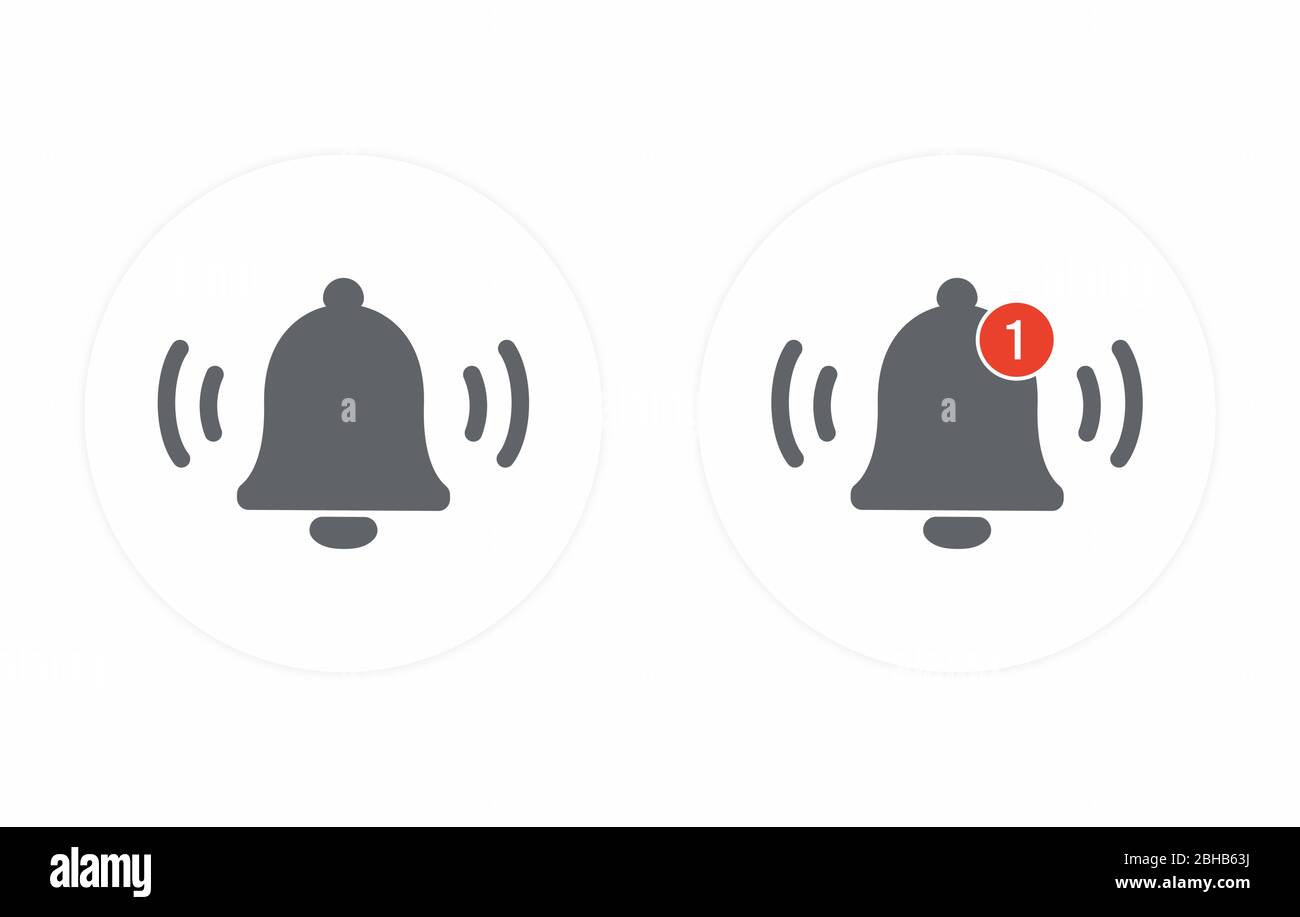 Stock vector notification bell icon for incoming inbox message vector ringing bell and ...