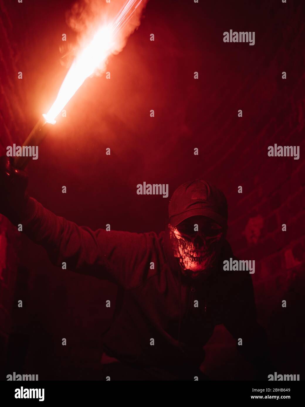 Smoke grenade at night hi-res stock photography and images - Alamy