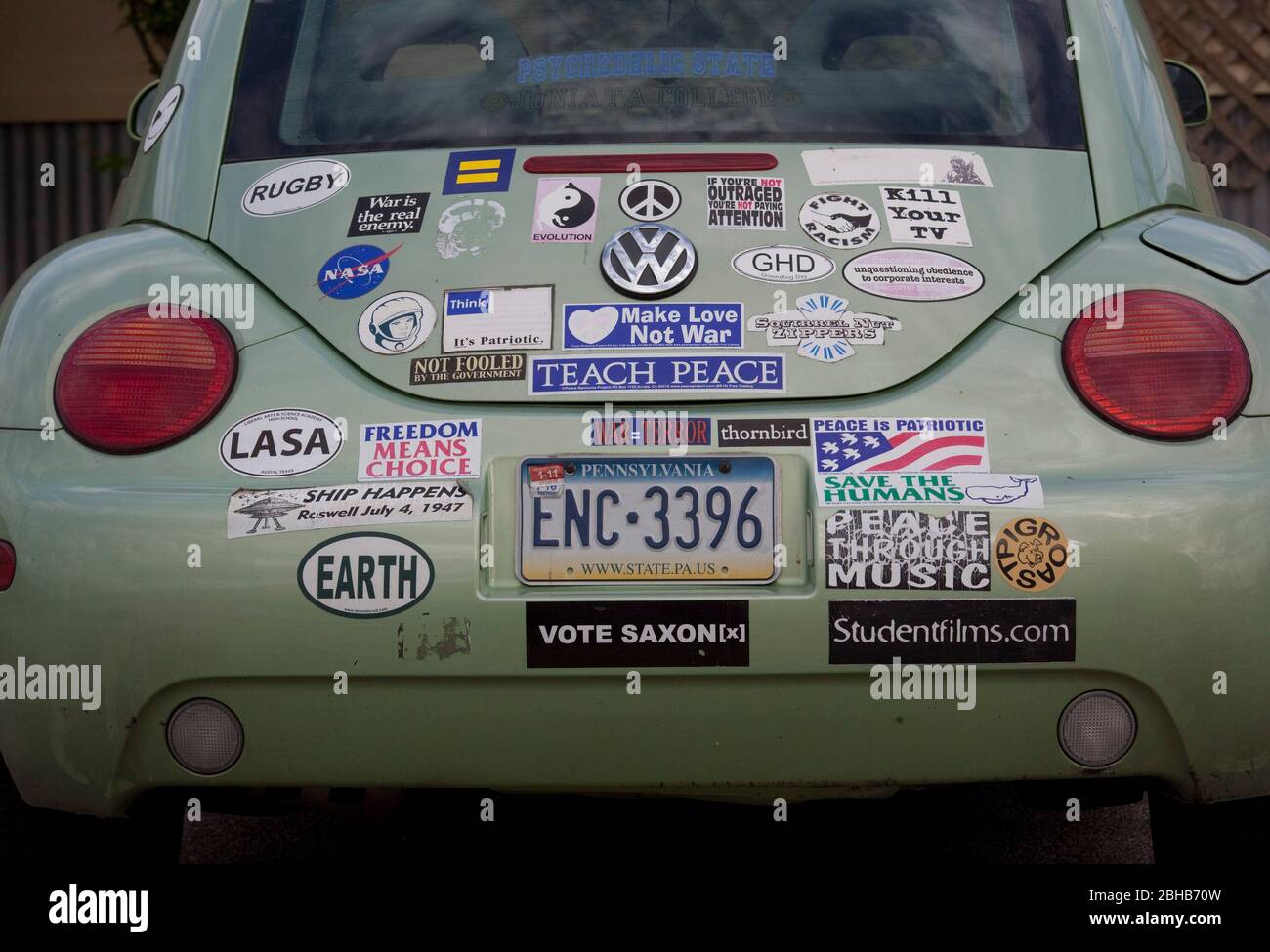 Car covered in stickers hi-res stock photography and images - Alamy