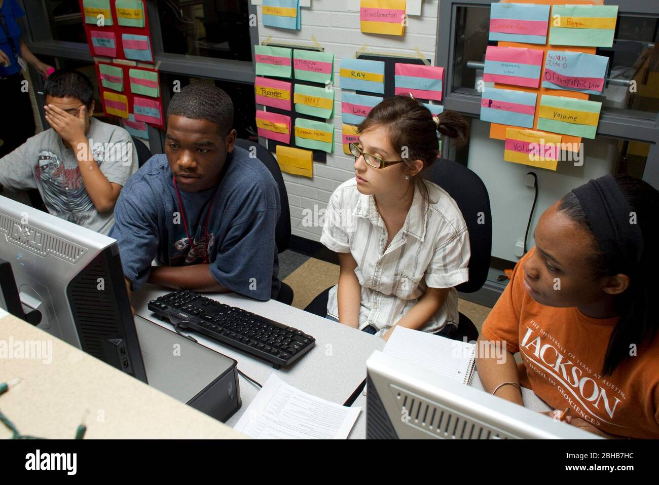 Manor Texas USA, May 12 2010: - High school students use computer while ...