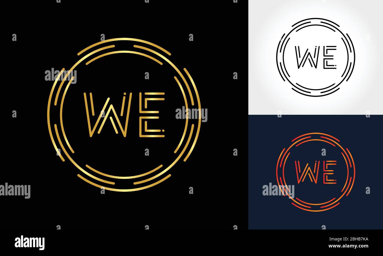 Creative Letter WE Logo Creative Typography Vector Template. Abstract ...