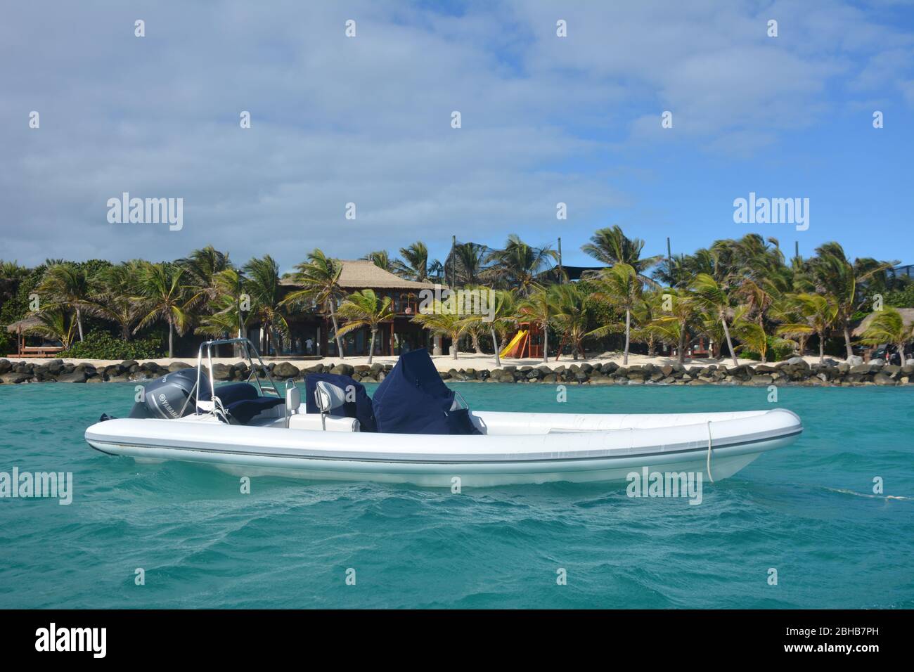 The beach at Necker Island, a private Caribbean island owned by Richard ...